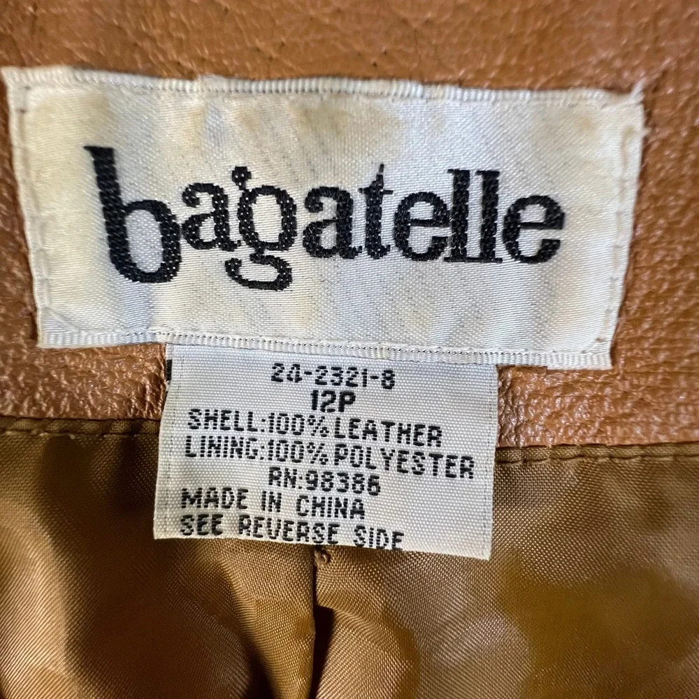 bagatelle | Jackets & Coats | Vintage Bagatelle Leather Carmel Tan ...